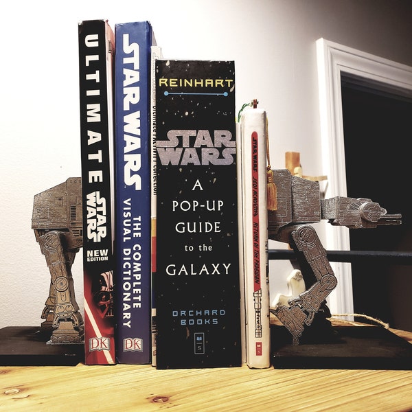 Bookends, AT AT on a Leash, Metallic Silver - Etsy