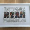 Personalised NAME Word Art Print Superhero Character Posters Avenger ...