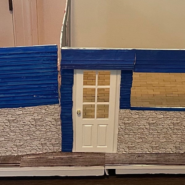 1/6 Scale 8 Panel Dollhouse Door With Glass, White Painted, Miniature 1 ...