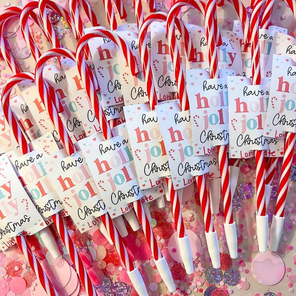 Holly Jolly Christmas Candy Cane Holder, Printable Candy Cane Tag ...