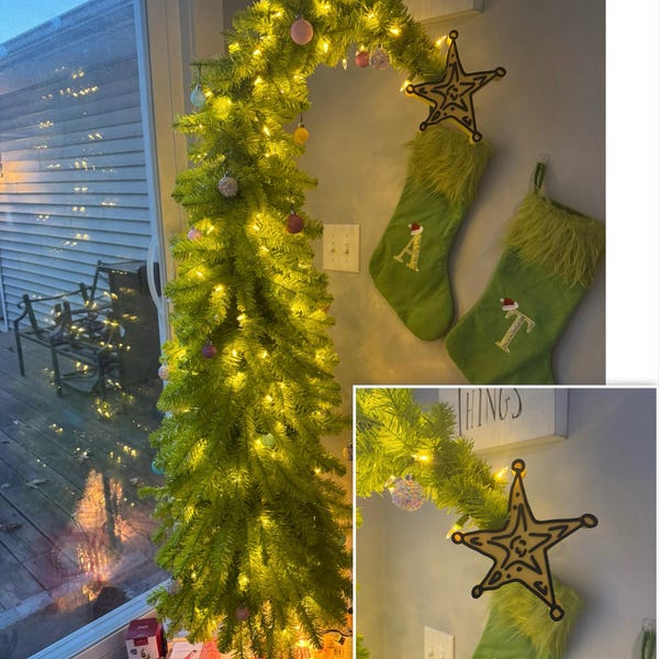 Grinch Tree Topper Star - 3D Printed Handmade Grinchmas Holiday ...