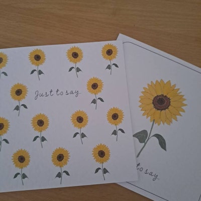 Sunflower Notecards/ Flower Notelets/ Blank Greetings Cards - Etsy UK