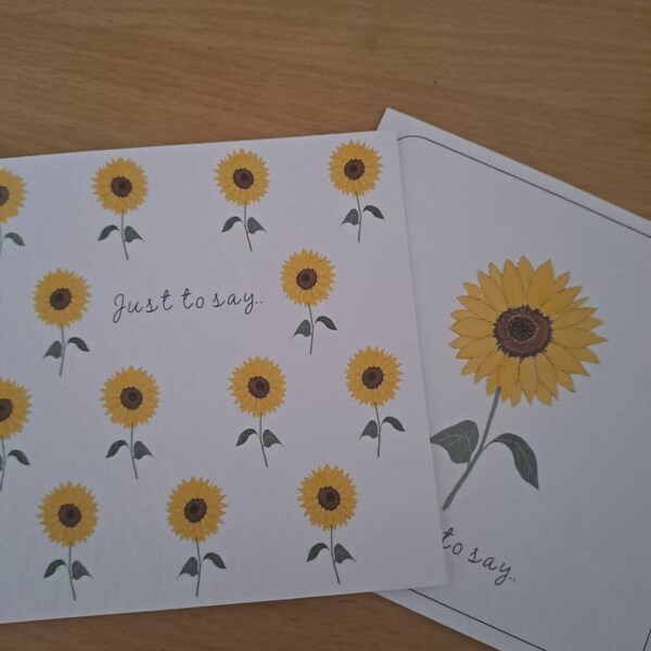 Sunflower Notecards/ Flower Notelets/ Blank Greetings Cards - Etsy UK