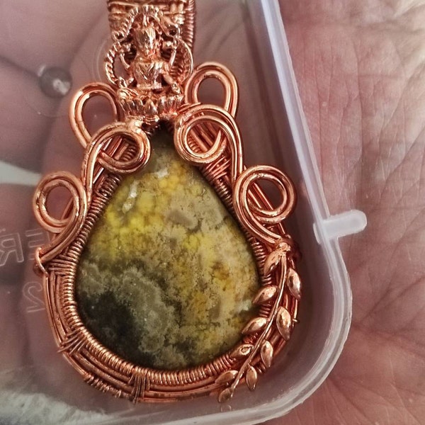 Lizard Pendant Wire Wrap Gemstone Pendent Gemstone Jewelry Copper ...