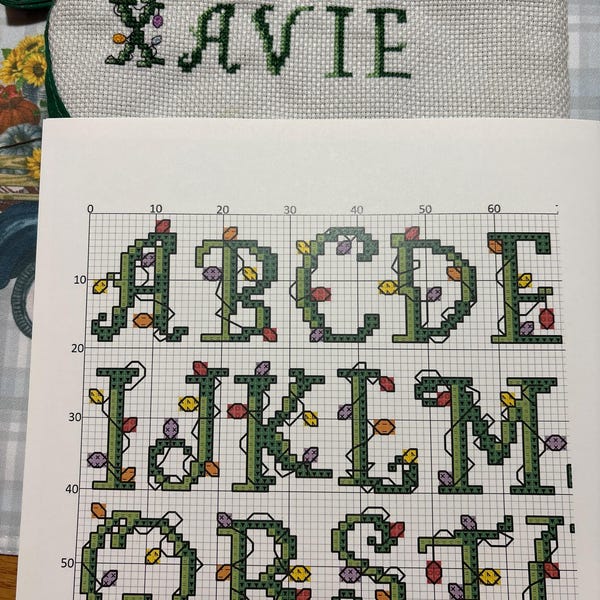 Christmas Alphabet Cross Stitch Pattern With Monogram Letters for ...
