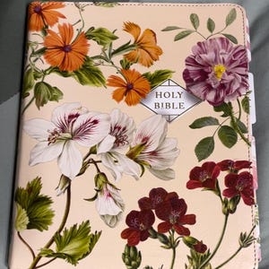 Gorgeous White KJV Holy Bible With Acrylic Display Case With Silver ...