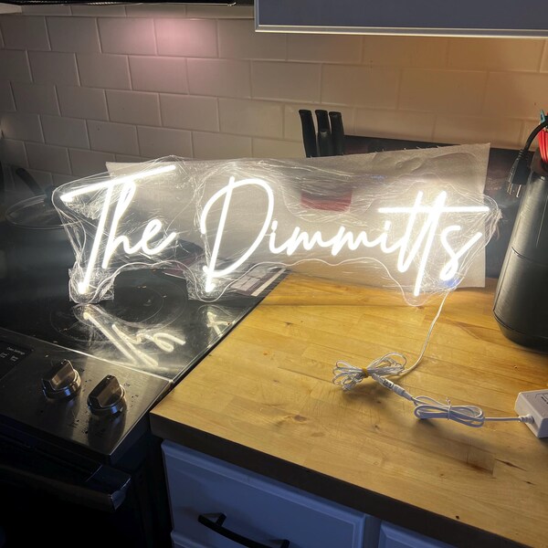 Custom Wedding Reception Table Decor Sign, Table Light up Wedding Sign ...