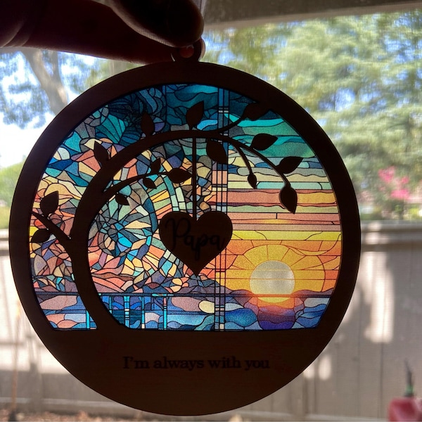 Sun Catcher Sympathy Gift, Poem Card Memorial Suncatcher, Sympathy Gift ...