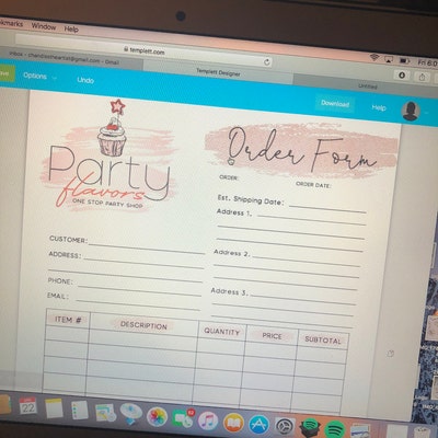 ROSY Rose Gold Order Form Template, Modern Printable Order Form ...