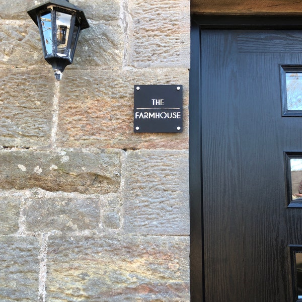 Contemporary Square House Sign Door Number Acrylic Door Sign Bespoke ...