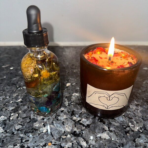 Spirit Guide Connection Botanical & Crystal Infused Oil- Intention Oil ...