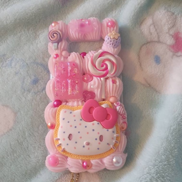 Kawaii Kitty Pink Candy Decoden Phone Case for iPhone Samsung - Etsy