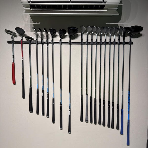 JINTECH3D - Golf Club Wall Rack. Golf Club Wall Display. Holds 10 Clubs ...