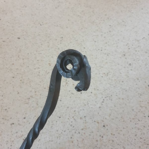 Ram's Head Fire Poker / Hand Forged / Blacksmith Fire Pit Tool - Etsy