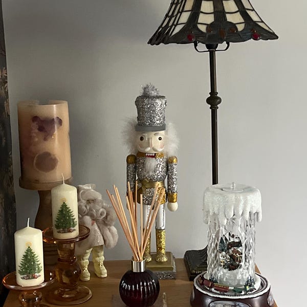 Vintage Style Handmade Wooden Pillar Candle Sticks - Turquoise & Gold ...