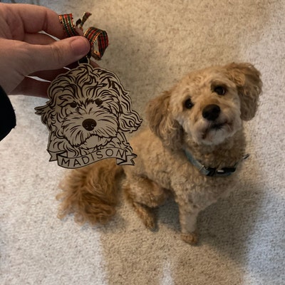 Doodle Face Christmas Ornament, Golden Doodle Christmas Ornament ...