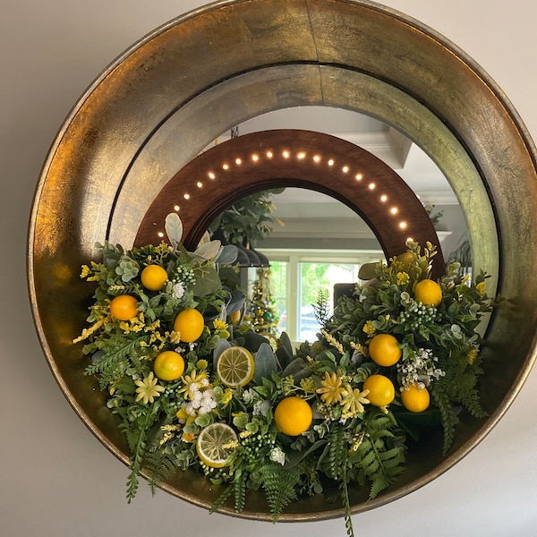 Lemon Mantel • Summer Decor for Fireplaces • Lemon Citrus Decorations ...