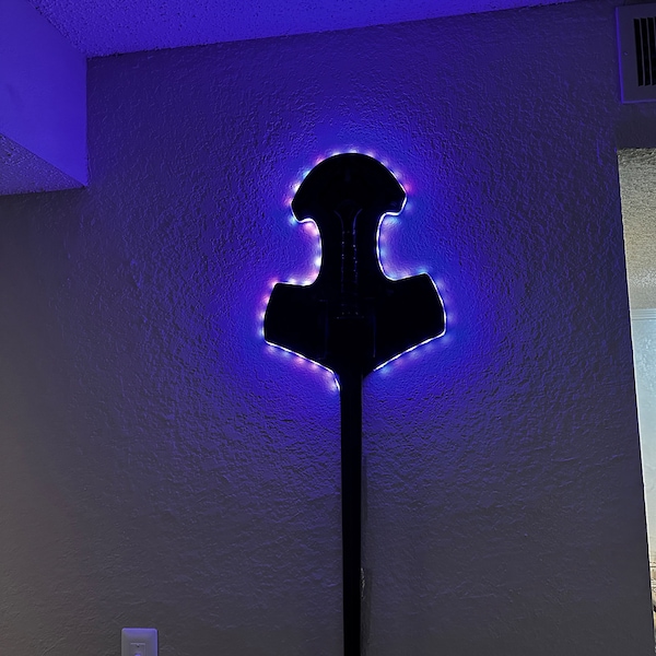 MJÖLNIR DRAGON Wooden Wall Mount for Hand and a Half Sword, LARP ...