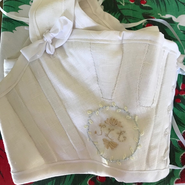 Regency Short Stays in Linen, Short Corset, Historical, Costume ...