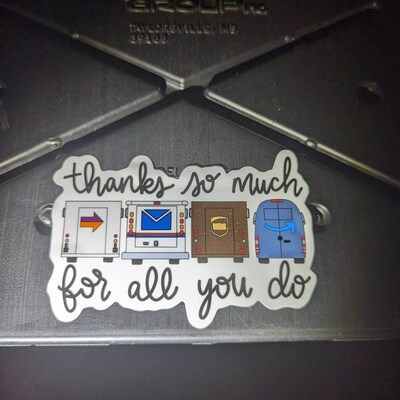 Thank You Mailbox Decal-new, Mailman Sticker, Mailman Gift, Mailbox ...