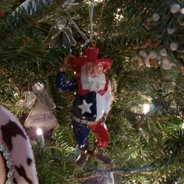 Texas Christmas Ornament - Cowboy Santa - Etsy