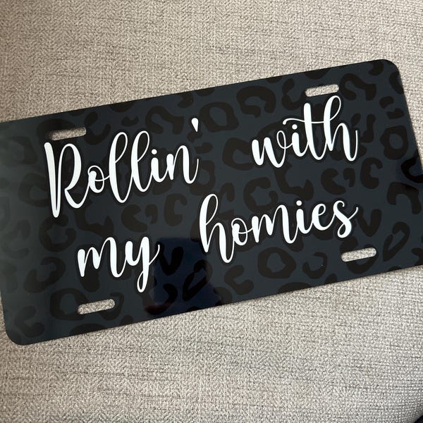 Leopard Cheetah Floral Personalized License Plate and Accessories ...