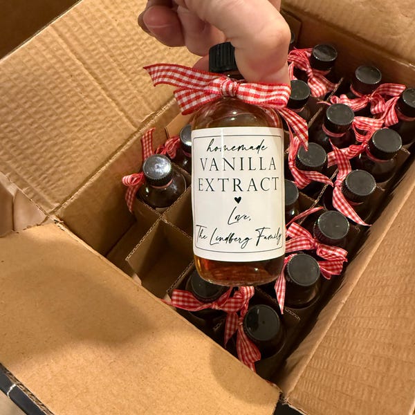 Vanilla Extract Labels, Homemade Vanilla Labels Front and Back ...