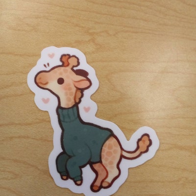 Turtleneck Giraffe Sticker / Cute Animal Sticker / Laptop Sticker ...