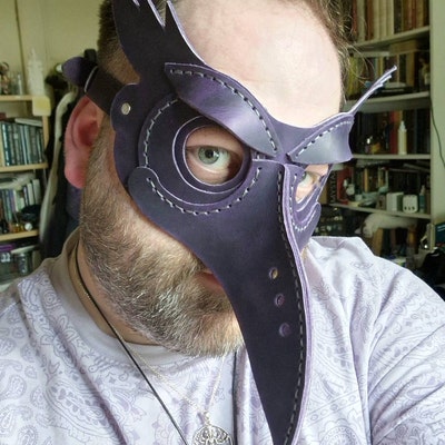 Steampunk Hand Stitched Genuine Leather Crow, Eagle or Owl Bird Eye ...