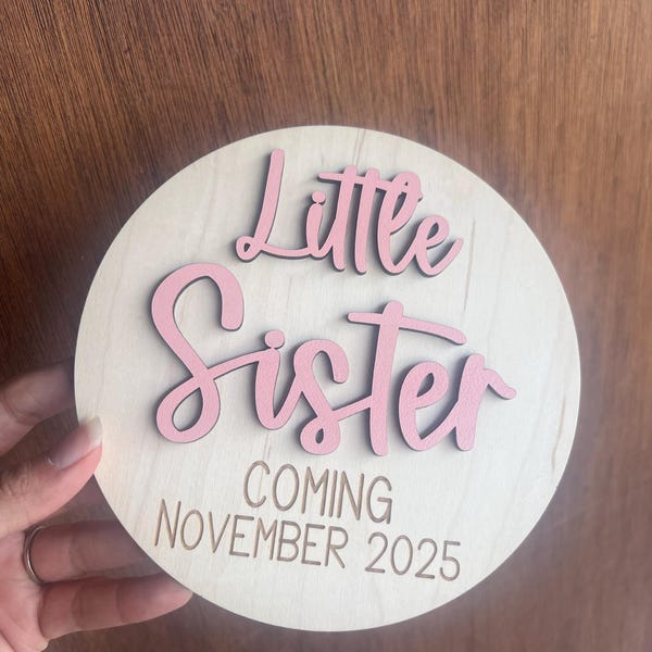 Little Sibling Photo Prop Little Brother Little Sister Round Pregnancy ...