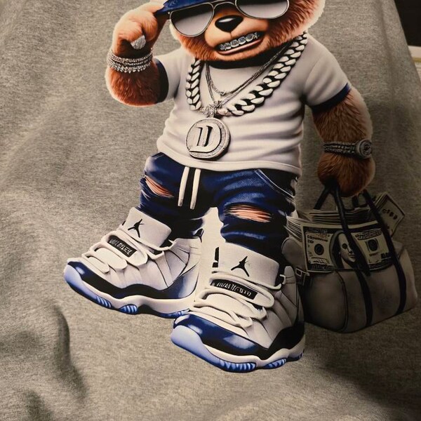 Graffiti Hip Hop Teddy Bear Middle Finger Up, Cartoon Teddy Bear ...