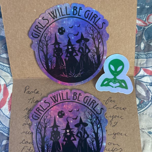 Unique Witch Holographic Sticker | Girls Will Be Girls Vinyl Decal ...