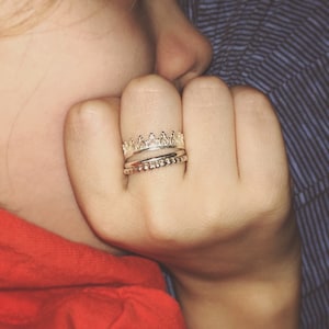 Princess Ring, Crown Ring, Crown Stacking Set, Sterling Silver Princess ...