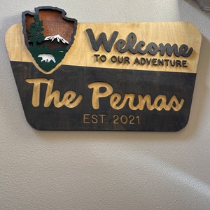National Park Sign & Forest Service Welcome Sign Family Name - Etsy