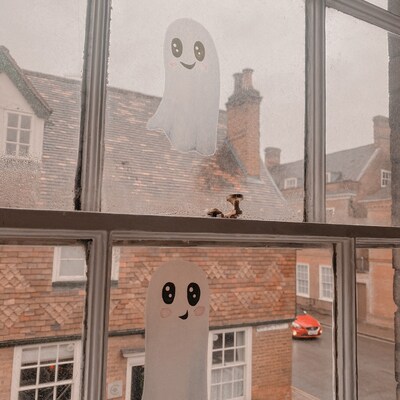 Cute White Ghosts Window Sticker Pack Halloween Window - Etsy