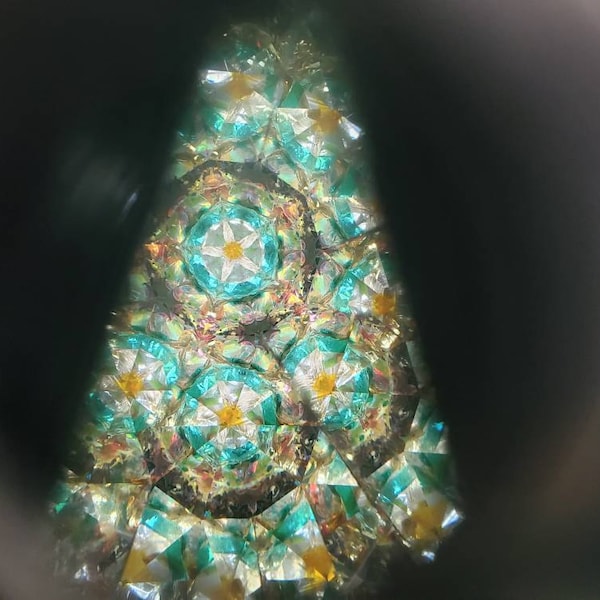 Green Magnet Jar Kaleidoscope, Two Glass Oil Jars, Jar Stand, Lead-free ...
