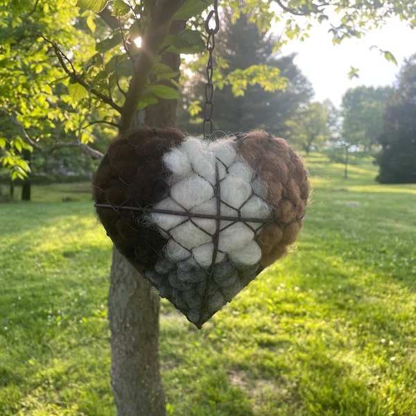 Bird Nesting Heart Gift Pack Filled With 100% Natural Alpaca Fiber Bird ...