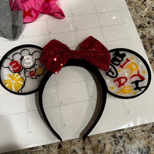 Custom Age Birthday Mickey Ears - Personalized 21st 30th 40th 50th ...
