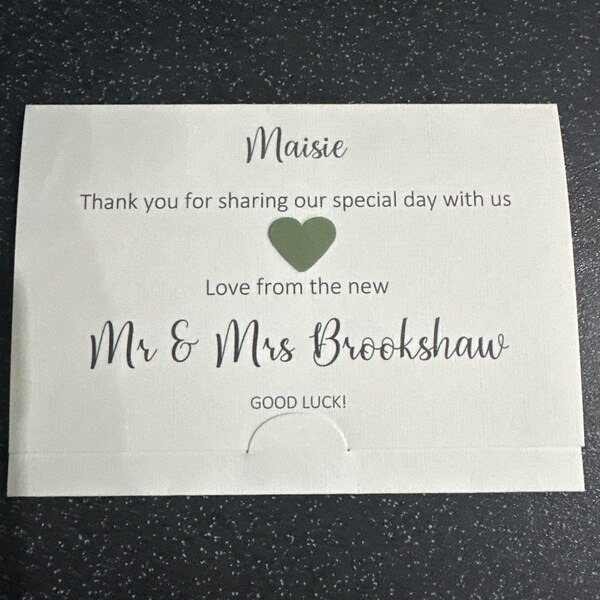 50 Eat, Drink and Be Lucky Scratch Card Envelopes Wedding Favours ...