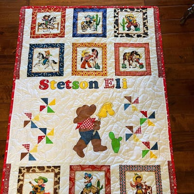 Cowboy Adventures QUILT PATTERN, Baby Quilts, Western Quilts, Baby Boy ...
