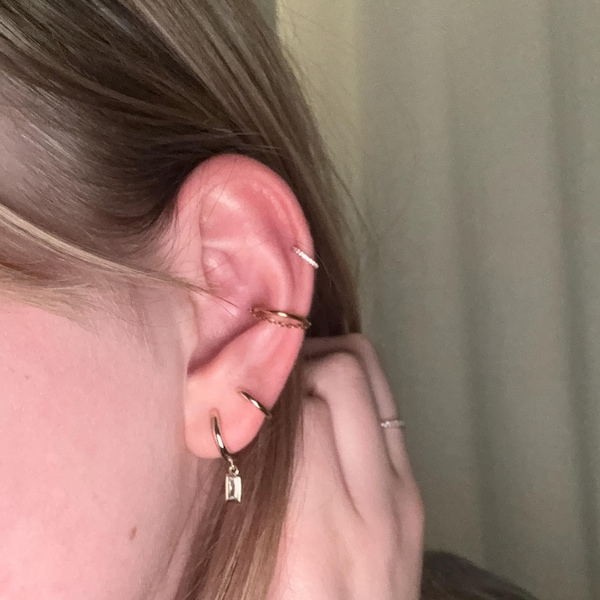 ASTM F136 Hoop With Chain Conch Hoop, Conch Earring, Conch Clicker ...