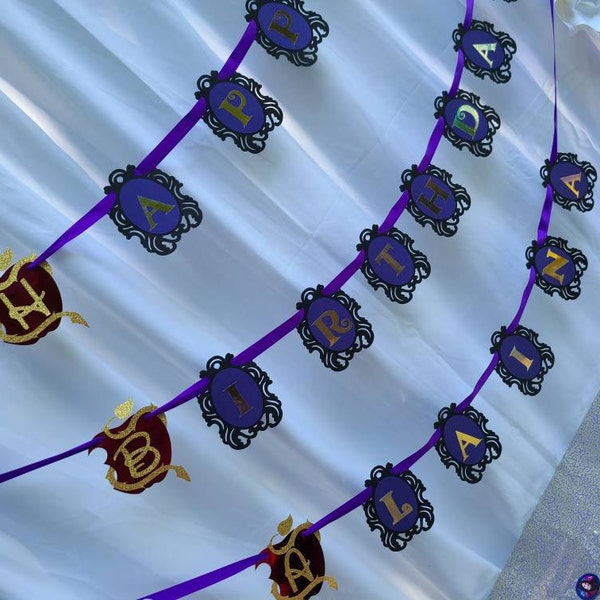 Descendants Inspired Birthday Banner Party Decor - Etsy