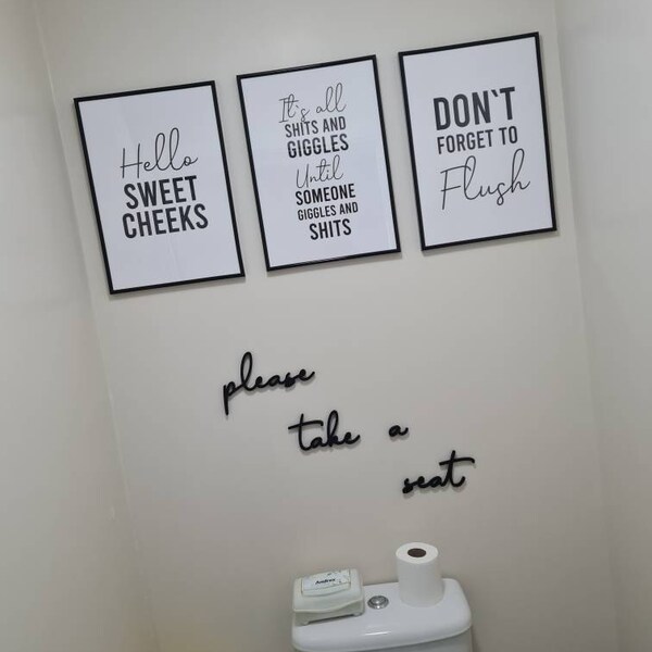 Bathroom Toilet Prints Posters Home Décor Gift Unframed Minimalist ...