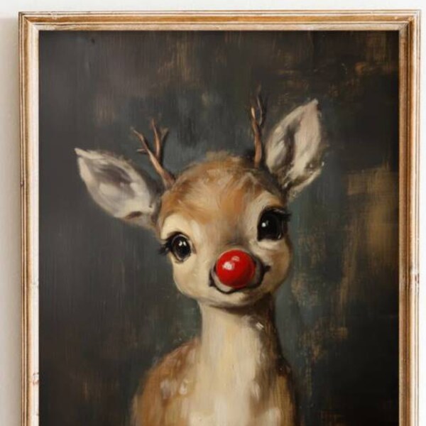 Rudolph [framed Print] Cute Reindeer Decor | Whimsical Christmas ...
