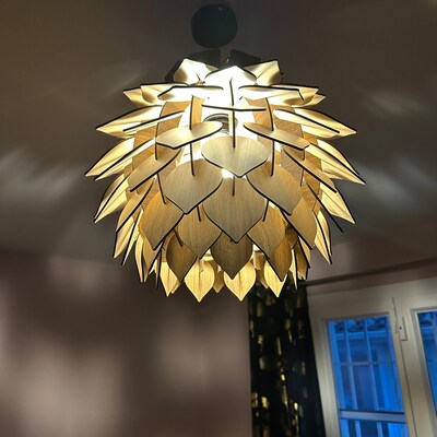 Modern Wooden Pendant Light Round Bedroom Lampshade Ceiling Lamp for ...