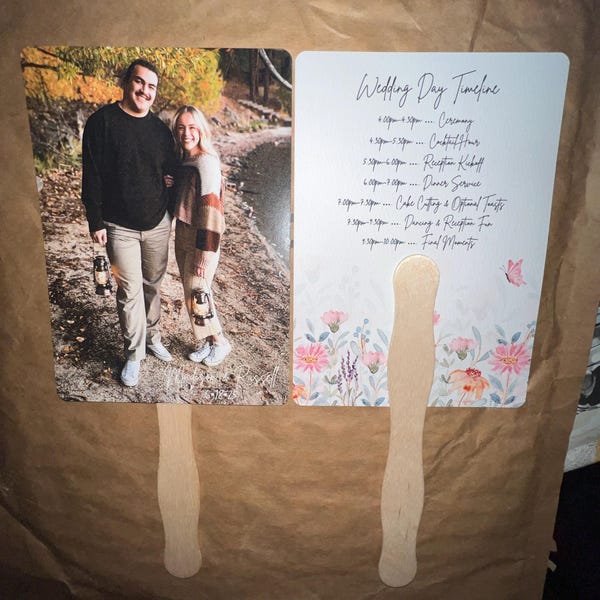 Personalized Wedding Hand Fans With Wooden Handles. Use Your Own ...