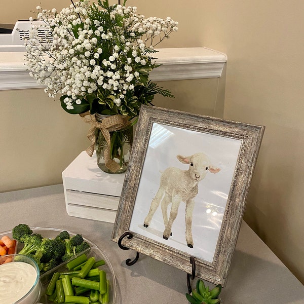 Baby Lamb Art - PRINTABLE - Lamb Nursery Artwork, Baby Farm Animal ...