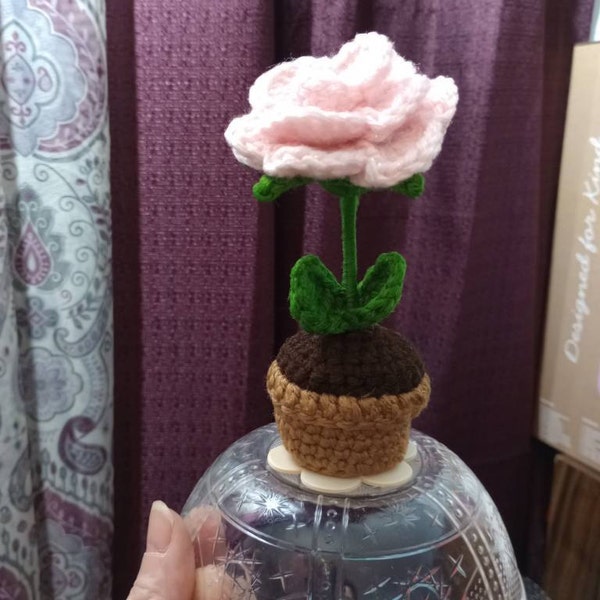 AMIGURUMI: Rose Crochet Pattern, Crochet Rose Pot, Rose Pattern, Flower ...
