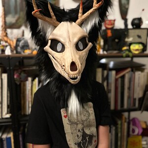 Wolf Skull Realistic Bone Spooky Mask Movable Moving Hinge Jaw 3D ...