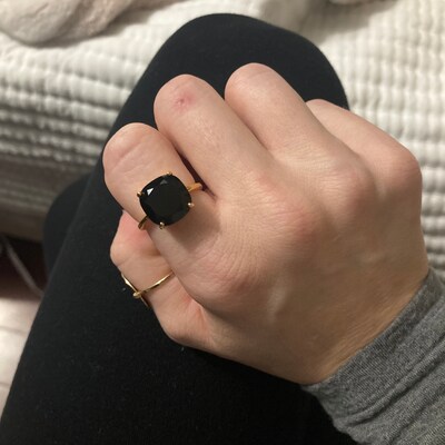 Unique Onyx Ring, Large Onyx Ring, Raw Onyx Ring, Genuine Earth Mined ...